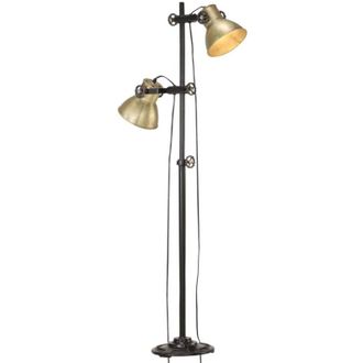 vidaXL Lampadaire avec 2 abat jour Laiton E27 Fonte