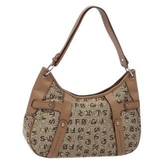 Ferragamo Pre-owned Toile sacs-main - Femme - Pre-owned - Beige - Taille: ONE Size