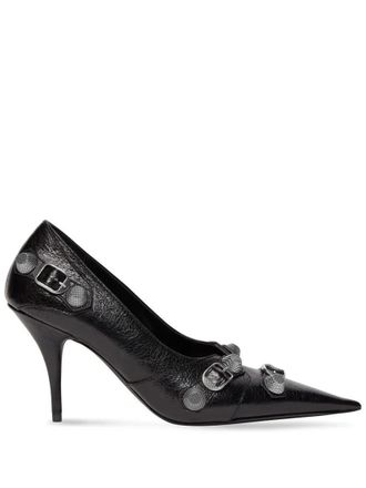 Balenciaga Hohe Schuhe - 90Mm Cracked Lambskin Pumps - Gr. 37,5 (EU) - in Schwarz - f&uuml;r Damen