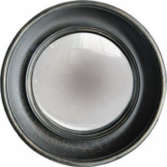 Chehoma Miroir rond convexe noir 26cm