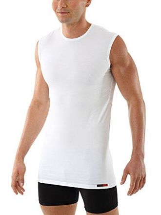 Albert Kreuz Maillot de Corps pour Homme d&eacute;bardeur avec col Rond sans Manches en Coton Stretch Blanc M
