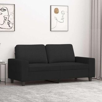 vidaXL 2-Sitzer-Sofa Schwarz 140 cm Stoff vidaXL