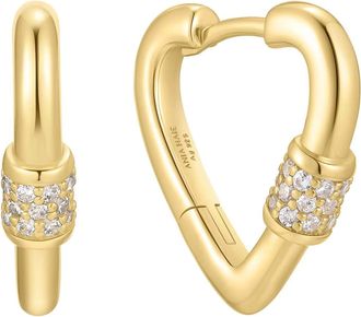 Ania Haie Ohrringe - 925er Sterlingsilber Heart Huggies - Gr. unisize - in Gold - f&uuml;r Damen