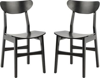 Safavieh 2er Set H&ouml;lzernes Esszimmerst&uuml;hle, Schwarz, 44 x 53 x 84
