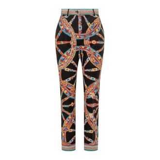 Dolce & Gabbana Femme, Pantalons, Multicolore, Taille: 38 FR Pantalon droit cropped