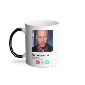 Fabulous Thermoreagierende Tasse - Alexander Lex Social Network Treffen Liebe Comic - 325 ml