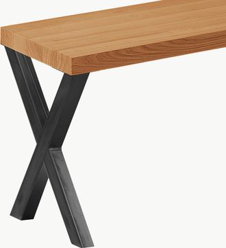 Lamofootwear Manufaktur Sitzbank Esszimmer Holzbank 30x140x47cm, Möbelfüße Design Rohstahl mit Klarlack/Rustikal