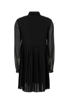 Versace Womens Black Crepe Mini Dress Exterior: Polyester Abiti