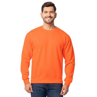 Fruit Of The Loom Herren Eversoft Fleece Crewneck Sweatshirts, Moisture Wicking & Breathable, Sizes S-4x Hemd, Safety Orange, 4X-Large