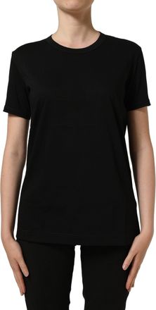 Dolce & Gabbana Womens Black Cotton Crew Neck Short Sleeves T-Shirt