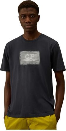 C.P. Company C.p. Company, Homme, Tops, Bleu, Taille: XL Short Sleeve Logo T-shirt