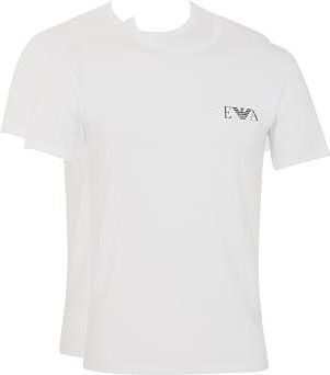 Emporio Armani Mans Bold Monogram Lot de 2 t-Shirts &agrave; col Rond, Blanc, XL, ajust&eacute;, Blanc/Blanc, XL