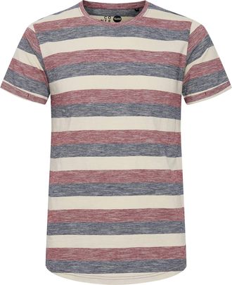 Solid SDThicco Herren T-Shirt Kurzarm Shirt mit Streifen Rundhals-Ausschnitt 100% Baumwolle Regular fit, Größe:2XL, Farbe:Wine Red (0985)