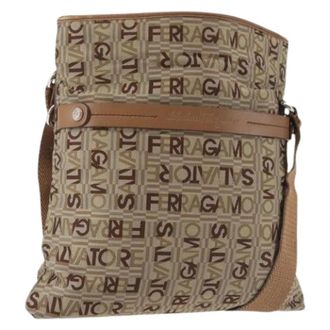 Ferragamo Pre-owned Canvas Schultertasche - - Pre-owned - Damen - Braun - ONE SIZE
