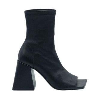 Vic Mati&eacute; Ming bottines ouvertes noires- cuir ouvert - Femme - Chaussures - Noir - Taille: 38 1/2 EU
