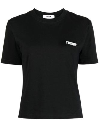 Msgm t-shirt à patch logo - Noir