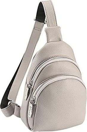 Generic Sac &agrave; bandouli&egrave;re multifonction en cuir pour femme, gris, Taille unique