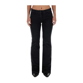 Off-white Wide Leg Boot-Cut Jeans - - Jeans - Damen - Schwarzk - W28