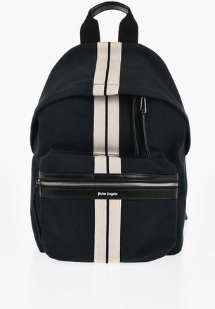 Palm Angels Maxi Cotton Backpack with Leather Trim size Unica