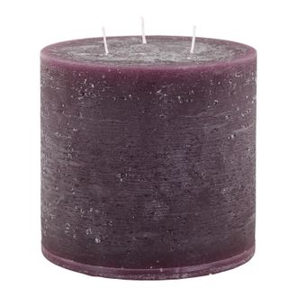 Chic Antique Macon rustikale Stumpenkerze Kerze Antik Altarkerzen 100% Paraffin lange Brenndauer mit 3 Dochten H15/D15 cm Pflaume