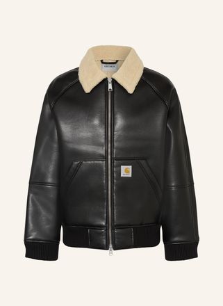 Carhartt Work in Progress Carhartt Wip Jacke Shepton In Lederoptik Mit Kunstfell schwarz