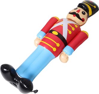 BESTONZON Aufblasbare Weihnachtsfigur Nutcracker Soldat PVC Deko Outdoor Xmas Party Deko Lebensecht Leicht Tragbar Realistische Weihnachtsdekoration