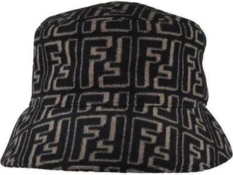 Fendi Caps & M&uuml;tzen - Ff Monogrammed Jacquard Bucket Hat - Gr. L - in Schwarz - f&uuml;r Damen