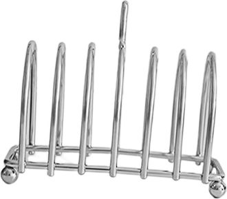 SOLUSTRE Edelstahl Toastständer Scheiben Kompakter Robuster Brothalter für Küche Partys Camping Langlebiges Leichtes Platzsparendes Toastbrot Regal aus Metall