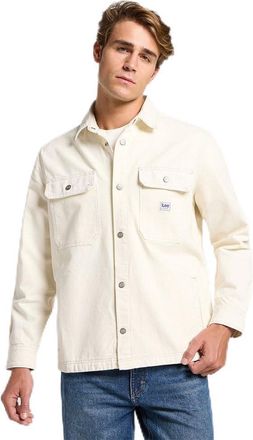 Lee Herren Workwear Overshirt Shirt, Ecru, XL EU
