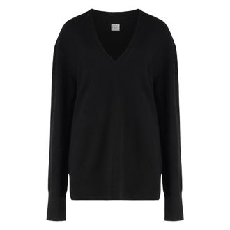 Toteme Femme, Pulls, Noir, Taille: 36 FR Pull en cachemire à col en V