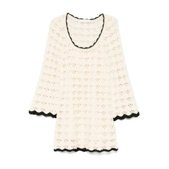 Zimmermann Beiges Midi-Kleid mit ausgestellten &Auml;rmeln - - Dresses - Damen - Beige - M