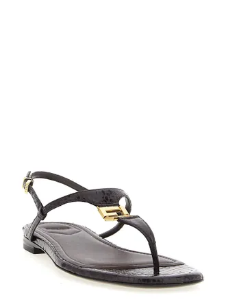 Fendi Womens Purple Elastane Flat Sandals
