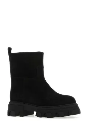 Gia Couture Womens Black Suede Ankle Boots 5000 Stivali