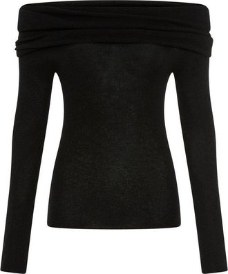 HUGO BOSS Carmenpullover Falmon Premium Damenmode schulterfrei mit umgeschlagenem Ausschnitt