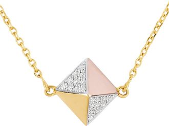 Edenly Collier Schöpfung - Rohdiamanten - Dreierlei Gold- 9 Karat