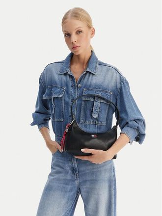 Tommy Jeans Handtasche Tjw City Charm Shoulder Bag AW0AW18458 Schwarz