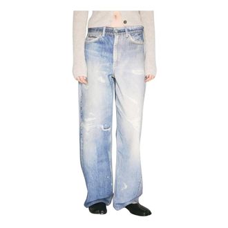 Our Legacy Femme, Jeans, Bleu, Taille: 40 FR Jeans &agrave; imprim&eacute; num&eacute;rique coupe ample