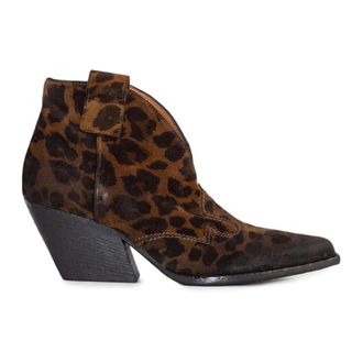 Elena Iachi Cheetah Suede Texan Ankle Boots - - Shoes - Damen - Braun - 39 EU