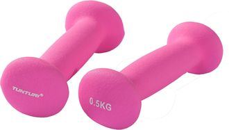 Tunturi New Fitness 2er Set Kurzhantelset, Fitnessset, 0,5 kg, Bunte Kurzhanteln mit Neoptren