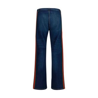 Gucci Mens Blue Cotton Flared Jeans Clothing