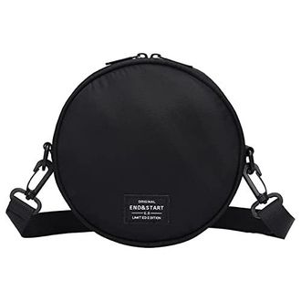 Generic Sac &agrave; bandouli&egrave;re fonc&eacute; pour homme - Tendance et simple - Couleur unie - Nouveau motif - Sac &agrave; bandouli&egrave;re rond d&eacute;contract&eacute; - Fermeture &eacute;clair - Prati