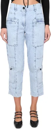 Proenza Schouler Button and Zipper Denim Jeans - Blue