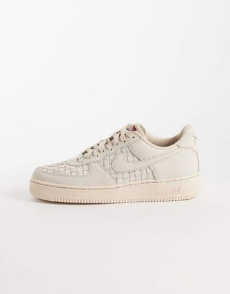 Nike Air Force 1 Low Retro baskets tiss&eacute;es en daim beige clair-Neutre
