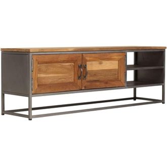 vidaXL Vidaxl - Armoire de style r&eacute;tro avec structure en m&eacute;tal et portes avec haut en bois