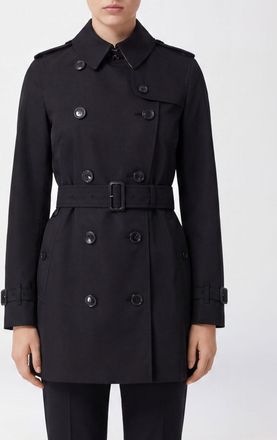 Burberry Trench-coat court crois&eacute; en coton avec ceinture r&eacute;glable