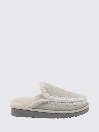 Mou Mules Eskimo en daim avec coutures contrastantes et semelle en EVA