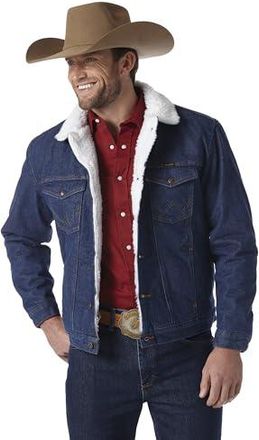 Wrangler Mens Western Style Lined Denim Jacket