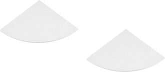 Cabilock 2 Stück Wandregal Ecke Dreieckiges Fan Förmiges Wand Eckregal Weiß Wandmontiertes Eckaufbewahrungsregal Platzsparend Für Küche Bad Schlafzimmer Büro