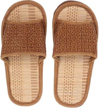 Vosarea Pantoufles Int&eacute;rieur Rotin Tress&eacute; pour Couple L&eacute;g&egrave;res et Confortables Absorption Humidit&eacute; Chaussures pour Maison Couleur Abricot