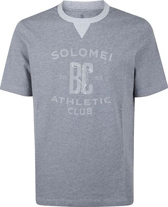 Brunello Cucinelli Homme, Tops, Gris, Taille: 2XL T-shirt en jersey de coton